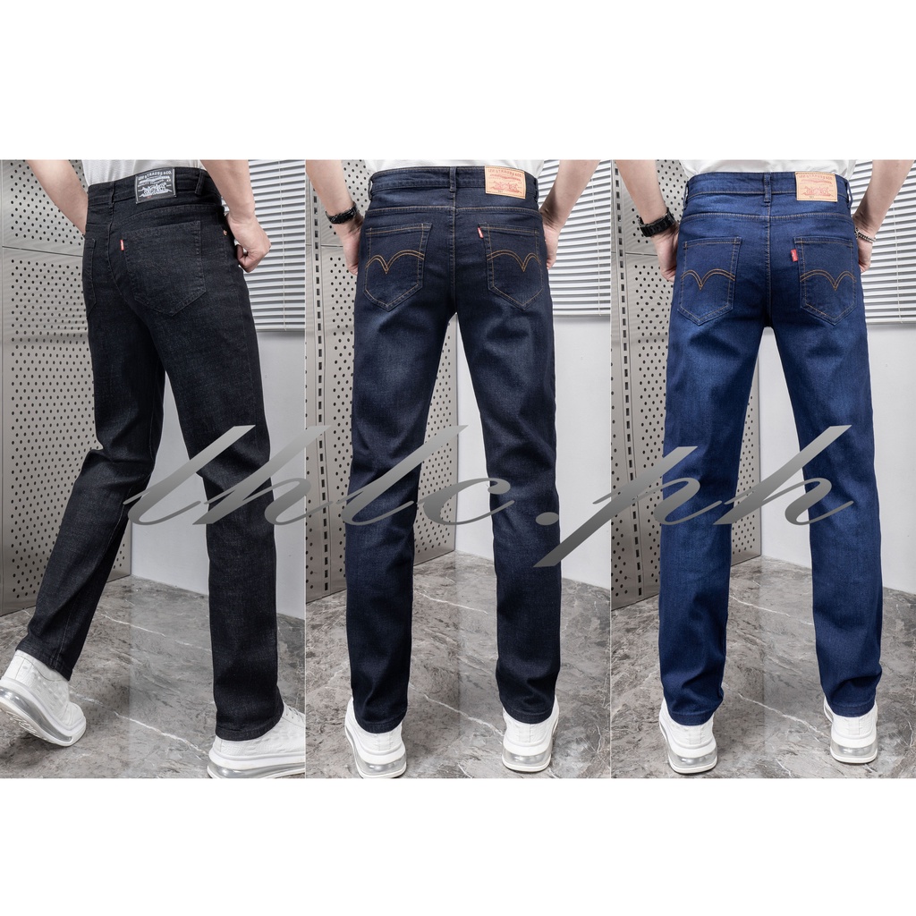 5 Color Men’s Denim Stretchable Straight Cut Pants | Shopee Philippines