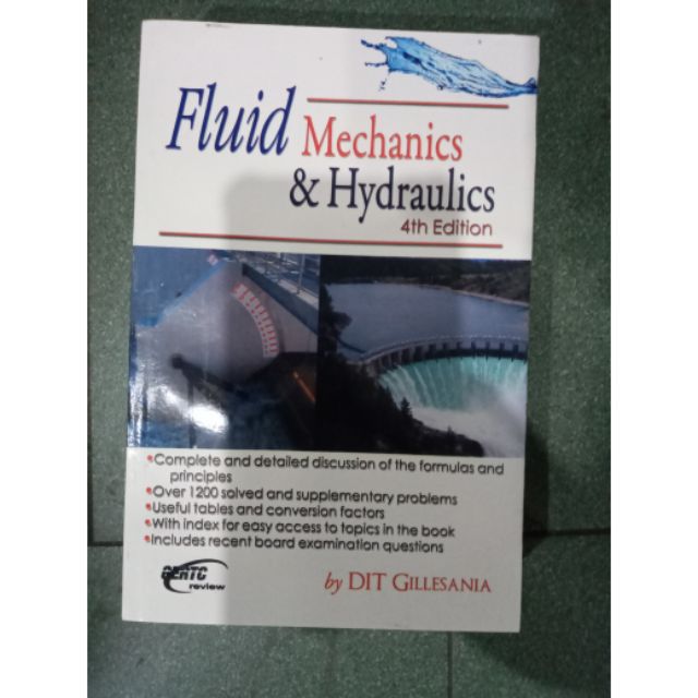 FLUID MECHANICS & HYDRAULICS 4th EDITION by Dit Gillesania | Shopee Philippines