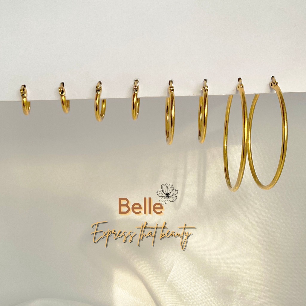 Jianni Gold Stainless Steel Hoop Earrings (sold by pairs) | Shopee ...