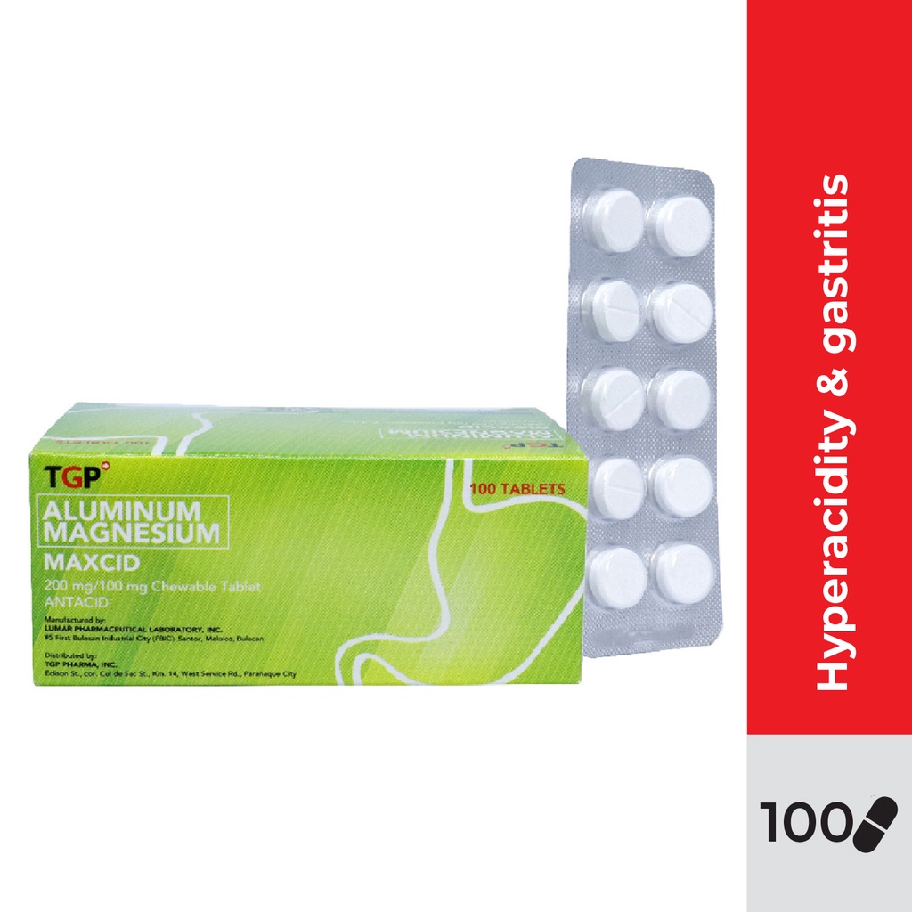 MAXCID TGP 1 BOX Aluminum + Magnesium Tab 200mg/100mg (100 tablets ...