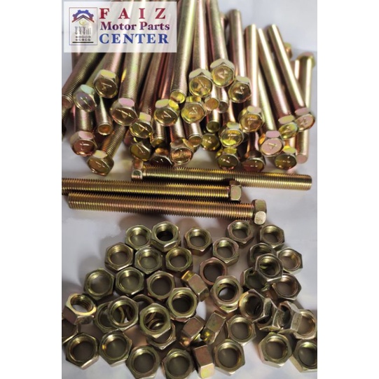 BH. 6x10mm up to 6x100mm (#10 sa yabe /tools)GOLD PLATED HEX BOLT WITH ...