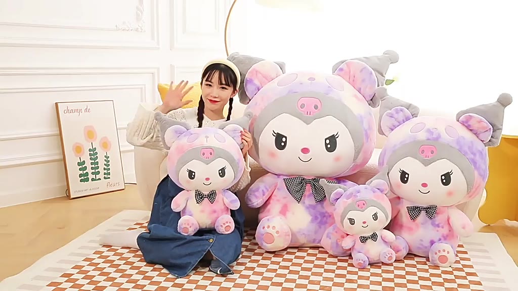 35cm Sanrio Characters Kuromi Plush Doll Lolita Princess Dress Melody ...
