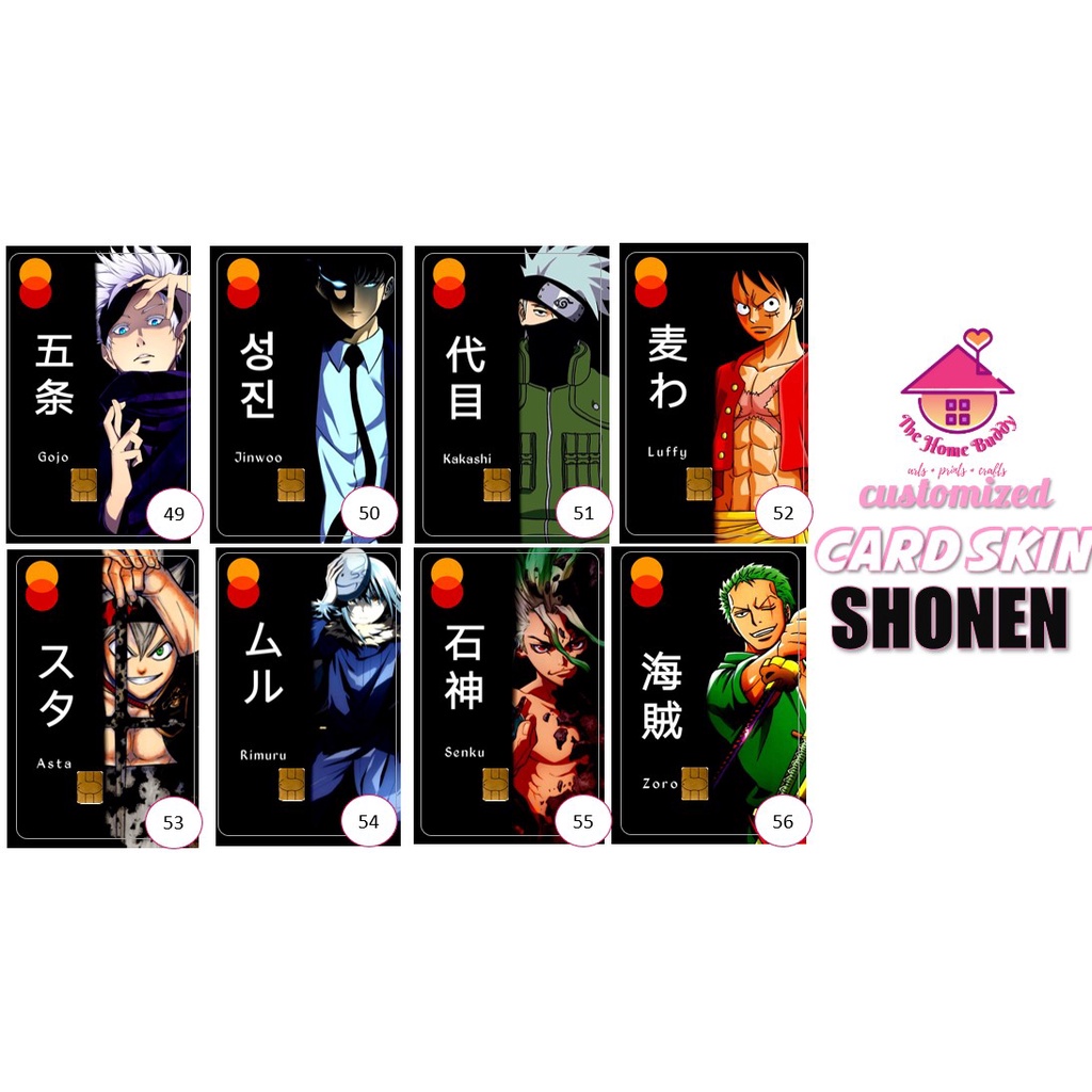 STICKER ATM CARD SKIN for ATM/BEEP/MEMBERSHIP Card | ANIME-SHONEN (BUY4 ...