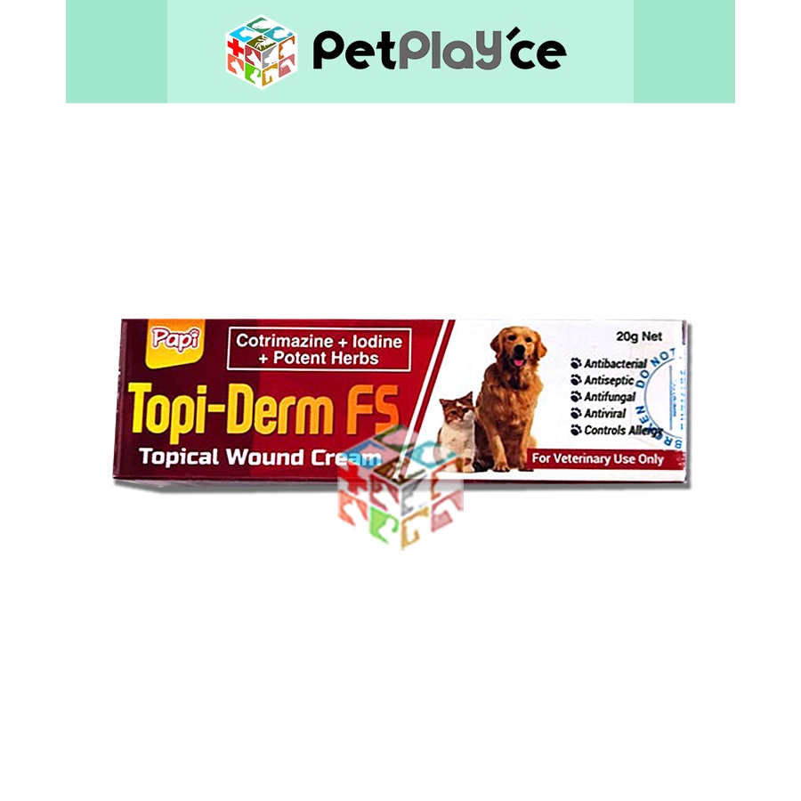 Papi Topi-Derm Wound Cream for Dogs and Cats 20g Topiderm Topi Derm ...