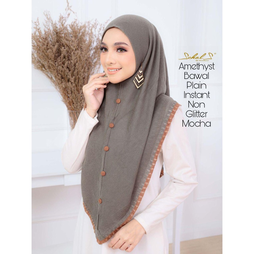 AMETHYST Knitted Plain Instant Bawal Non Gitter - SCHALS KNITTED ...