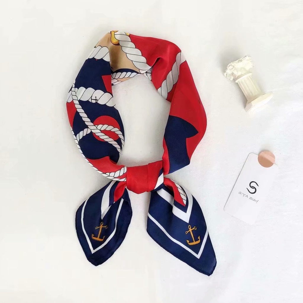 New 70CM(27.5*27.5 Inches) Women Print Imitation Silk Square Scarf ...