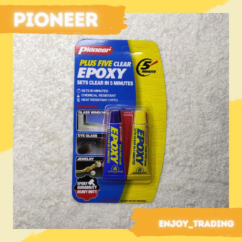 Original PIONEER Plus Five Clear Epoxy 15grams Heat Resistant | Shopee ...