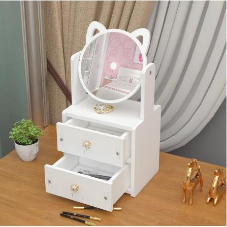 Cute make-up vanities/organizer Cat Ear Makeup Mirror With Jewelry ...