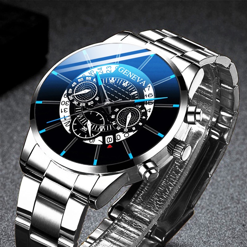 Relo Watch for Men Original Casual Luminous Silver Watch Business Men ...