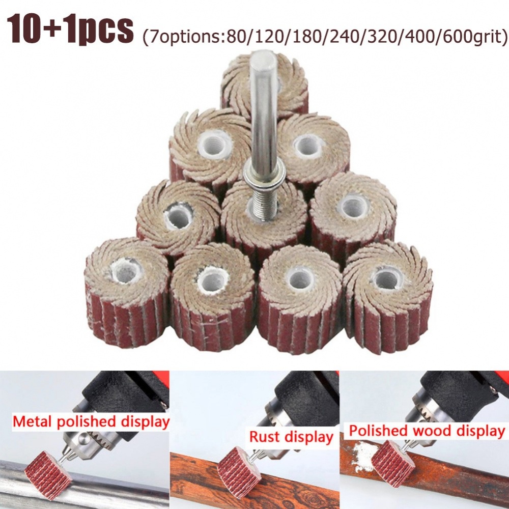 10x-Sanding Sandpaper Flap Wheel Brush Rotary Die Grinder Drill Bit ...
