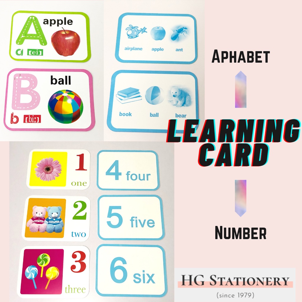 (Alphabet/Number) Kids Learning Card Flash Cards Educational ...