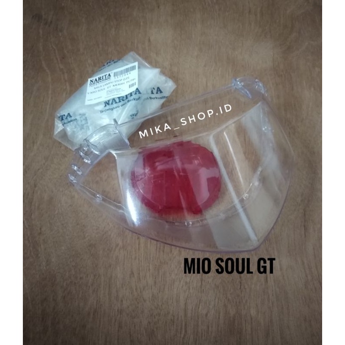 MERAH PUTIH Mika red and white mio soul gt 115 rear stop light glass ...