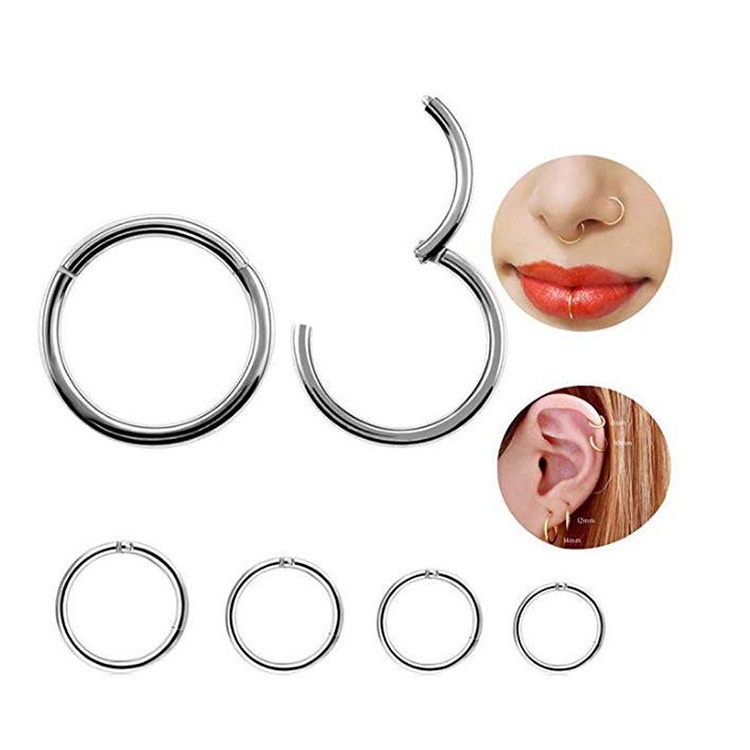 Nose Ring Piercing Stainless Steel Nose Ring Interface Ring Closure ...