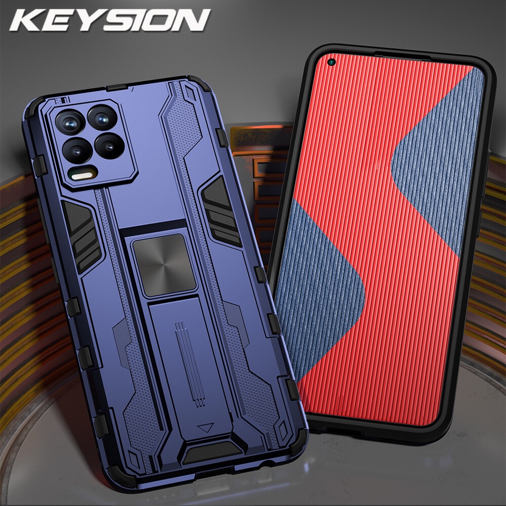 KEYSION Shockproof Case for Realme 8 8 Pro 8 5G V13 Q3 GT Neo C20 Stand ...