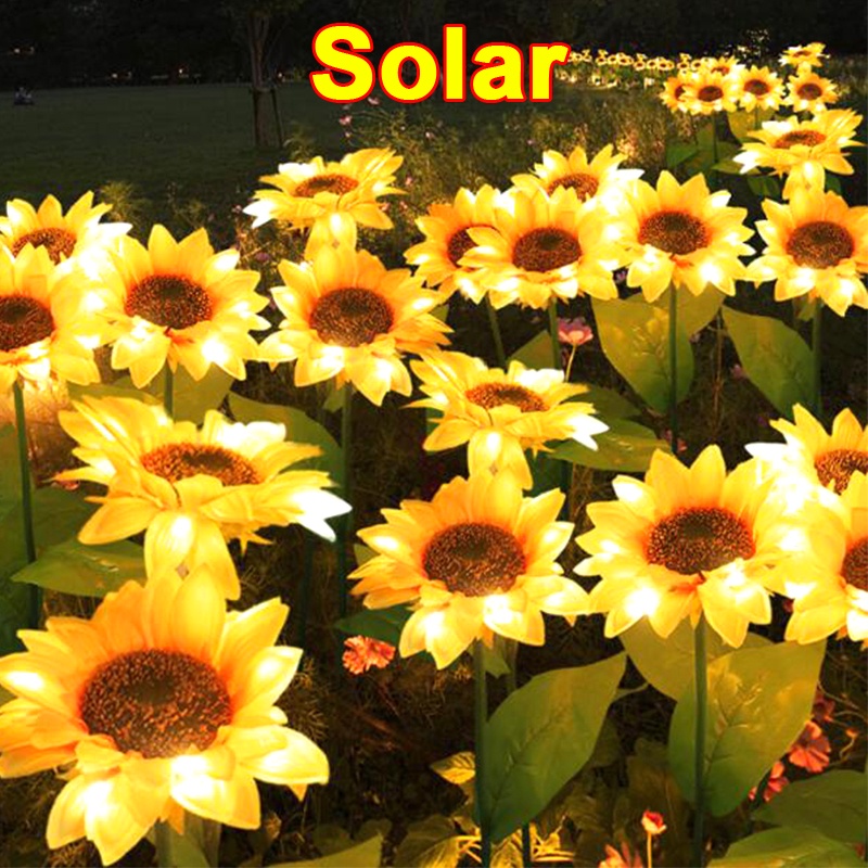 LED Solar Sunflower Garden Lights Outdoor Waterproof for Home Garden ...
