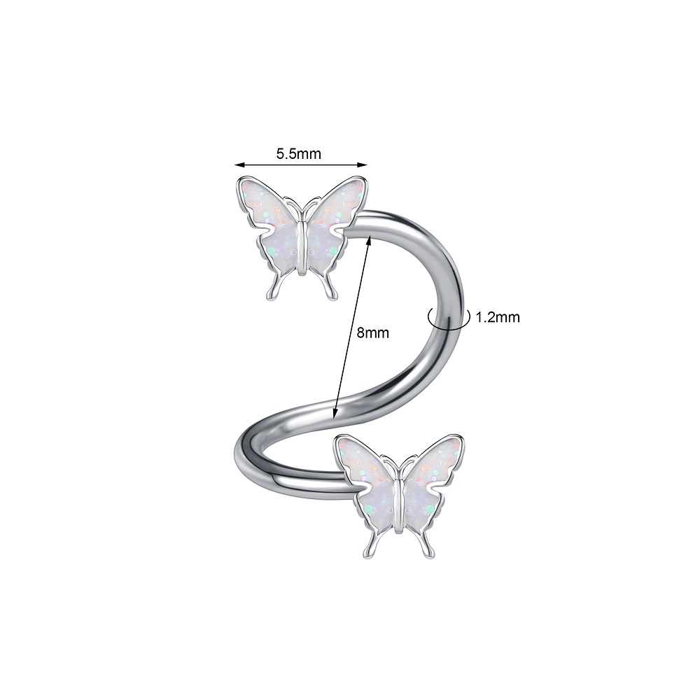 1 PC Butterfly Nose Piercing Stainless steel Septum Piercings Fake Nose ...