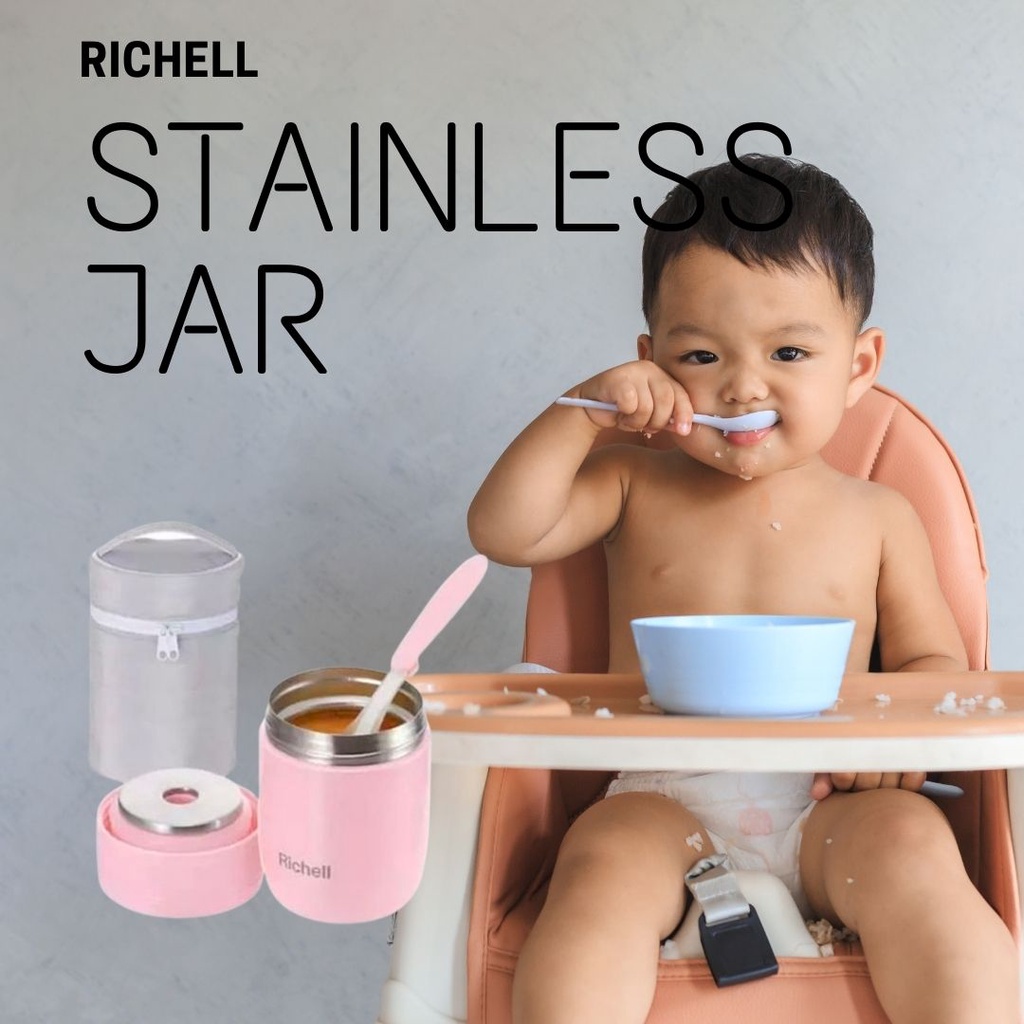 TERMOS RICHELL STAINLESS STEEL JAR - BABY FOOD THERMOS 350ML | Shopee Philippines