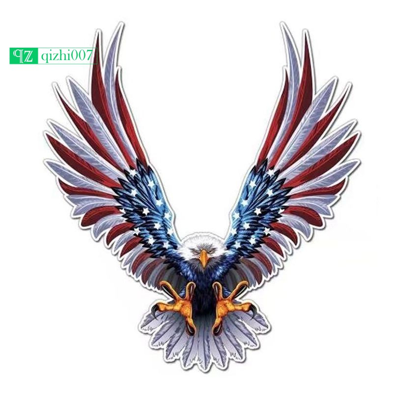 Car Decal Flying Hawk Auto Truck USA Eagle PET Flag Sticker Hood Dec ...