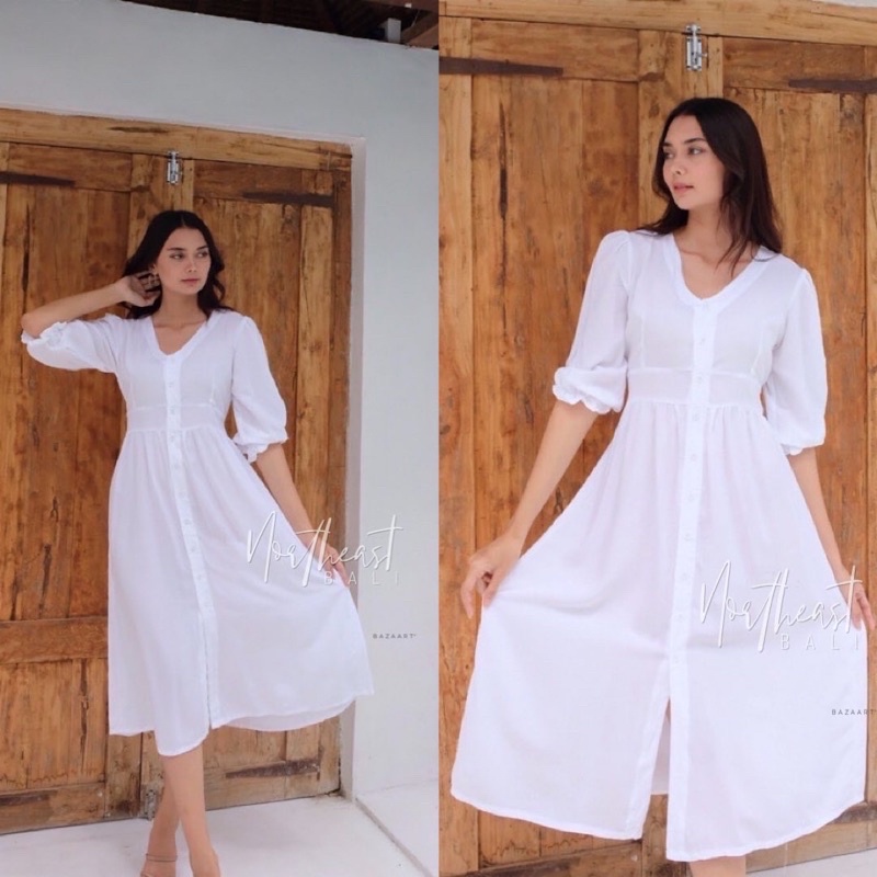 Devira Midi Basic Dress Rayon Northeast Bali Summer Beach | Shopee ...