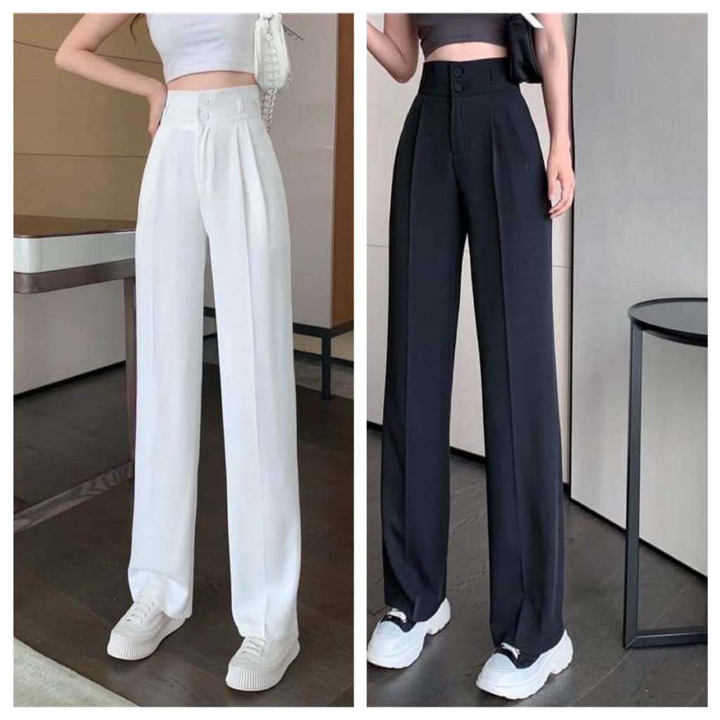 Super FLOORABLE HIGH RISE WIDE-LET PANTS | Shopee Philippines