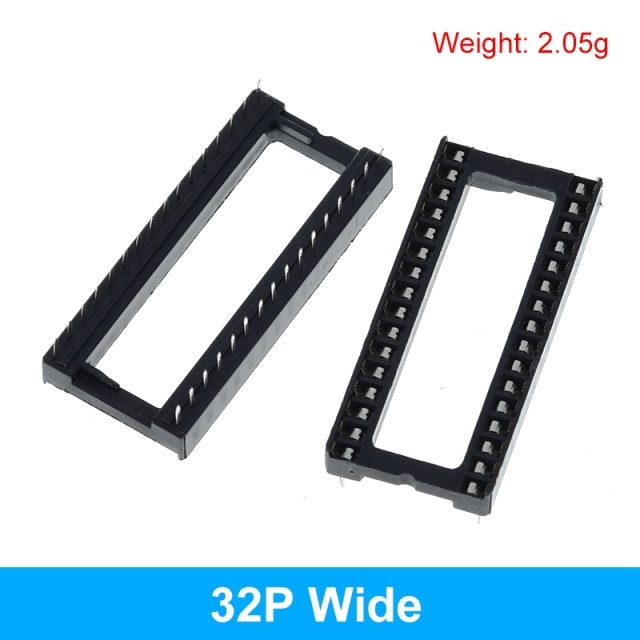 IC Socket 6P/8P/14P/16P/18P/20P/24P/28P DIP IC Seats Adaptor Solder Type 28 Pin Narrow Body DIP ...