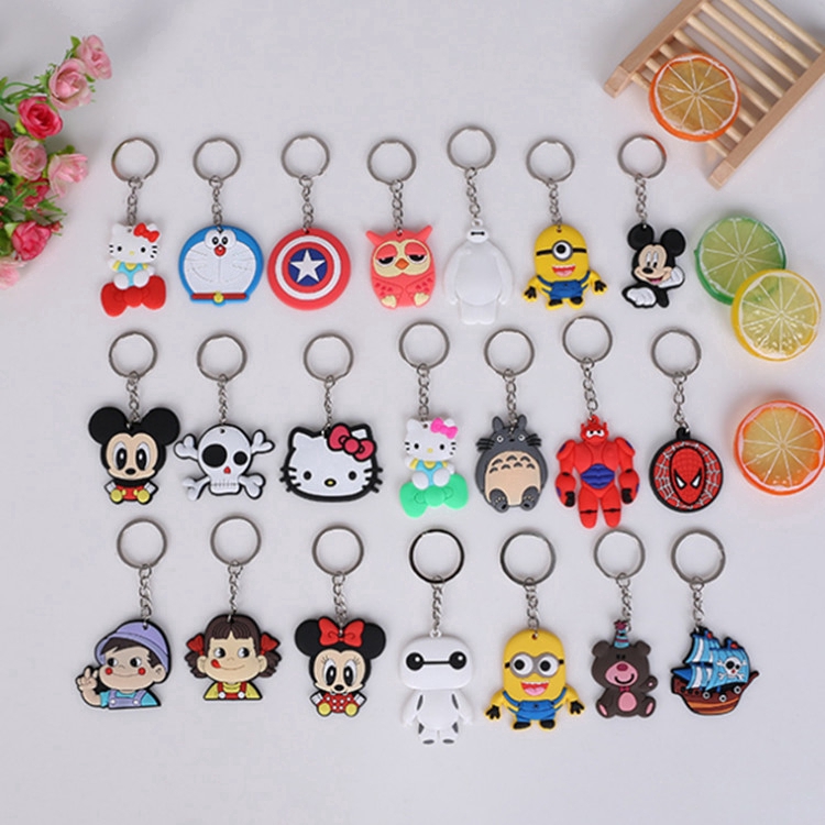 Key Ring Cartoon Keychains Keyfob PVC Wholesale Portable Party Gift ...