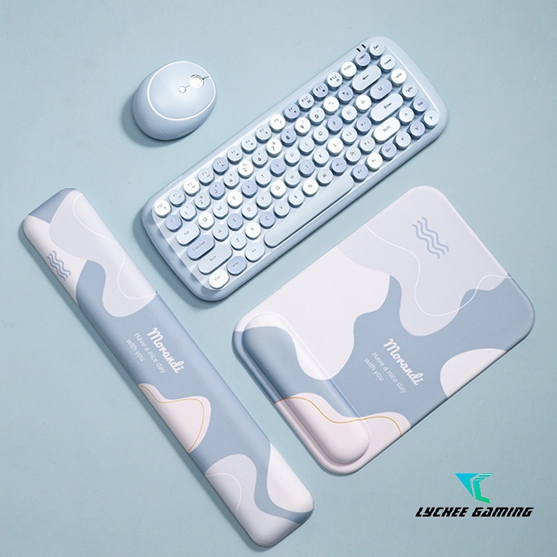 [Lychee gaming] Morandi Ocean Blue color mouse pad wrist pad silicone ...