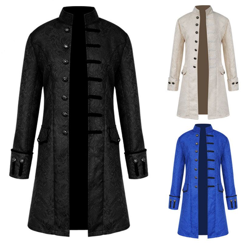 Renaissance Medieval Steampunk MenTrench Coat and Shirt Set Vintage ...