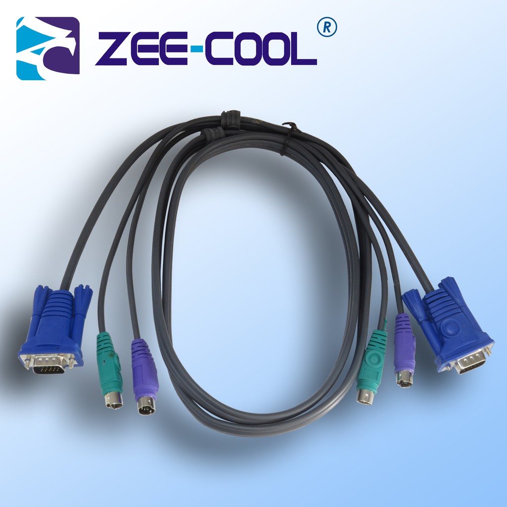 PS/2 KVM Cable (Consist of a PS/2 keyboard /mouse cable and monitor ...