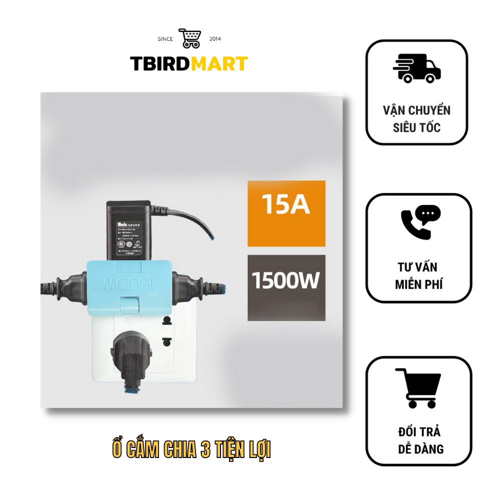 Mini power outlet with 3 convenient output ports, load capacity 15A 15W ...