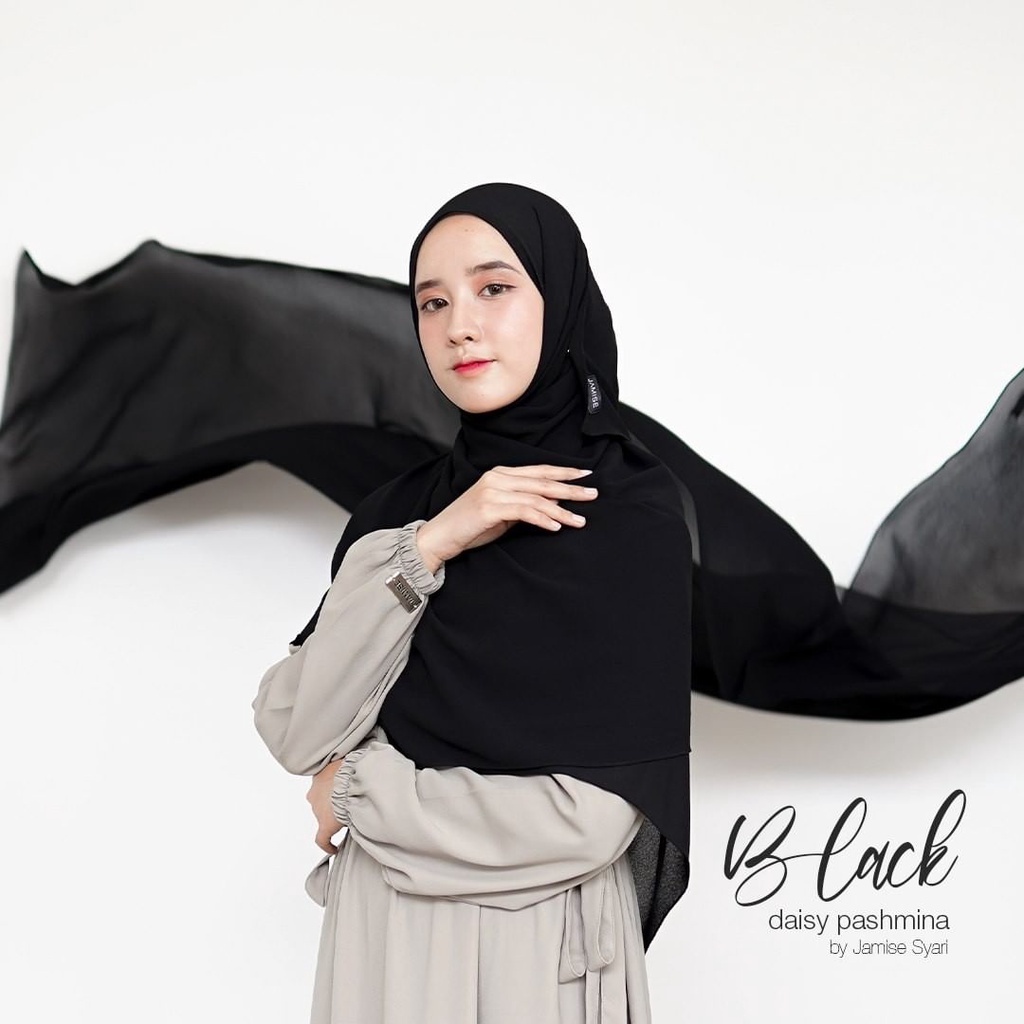 HITAM Rectangular PASHMINA Hijab Hijab Material PASHMINA babydoll Plain ...