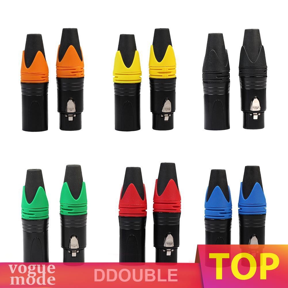 COD ️ 1 Pair XLR 3Pin Male Female DIY Audio Cable Plug Mic Connectors ...