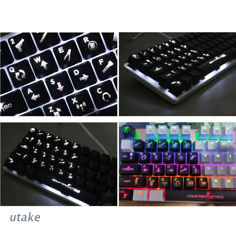 26 keys ABS Shot Backlit For Cherry MX Mechanical Keyboard CS go Keycap ...