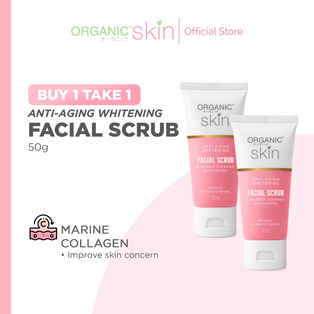 Organic Skin Japan AntiAging Whitening Facial Scrub with Microbeads ...