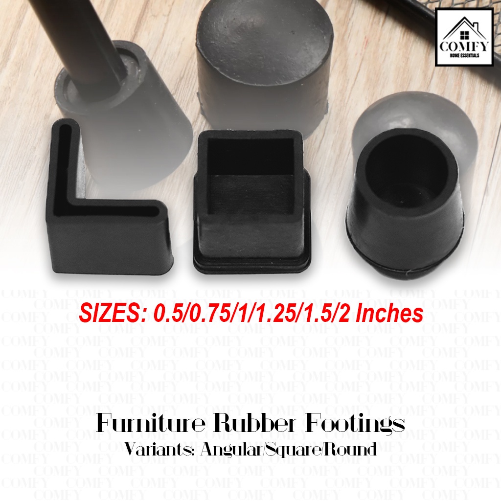 (6Sizes) Quality Tubular Circular Angular Furniture Outer Rubber ...