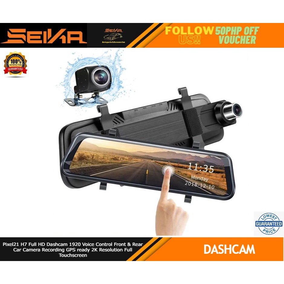 PIXEL21 H7 Dash Cam Full Screen 1920P FRONT and 1920P REAR FULL HD DUAL ...