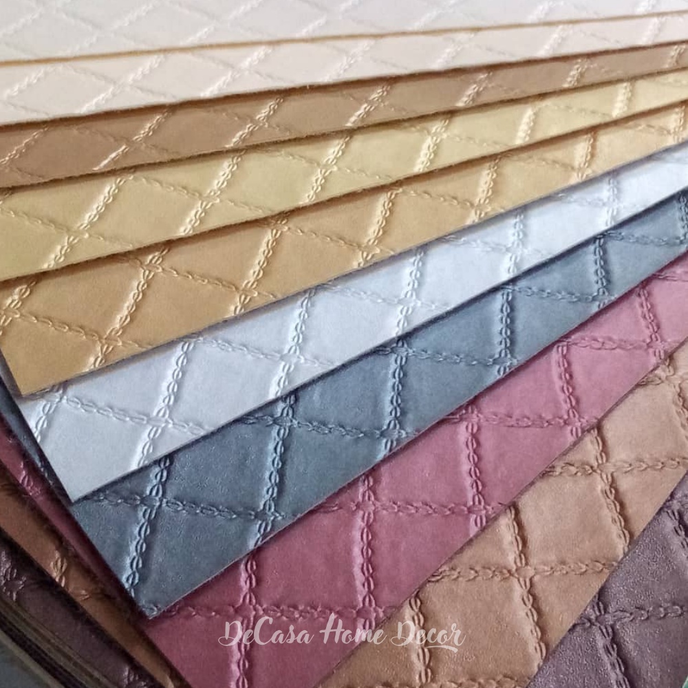 JIDA Premium Elegant Leather Fabric Embossed Diamond Pattern Sold per ...