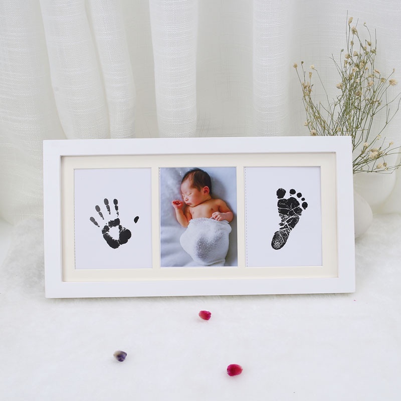 Newborn Memorial Ink Hand Foot Print Photo Frame Baby DIY Handprint ...