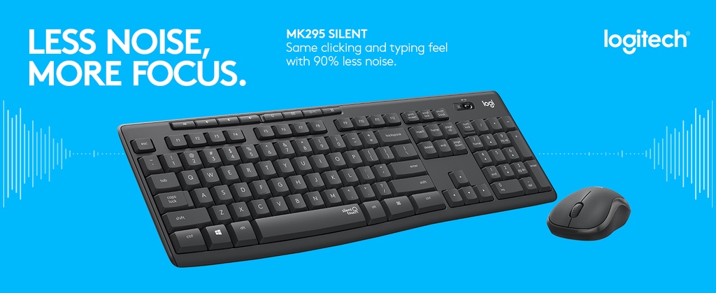 Logitech Mk295 Wireless Mouse And Keyboard Combo Usb Silent Touch Numpad Windows Pc Shopee