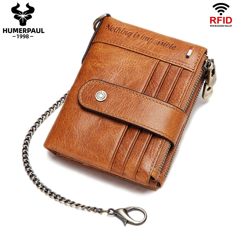 HUMERPAUL RFID Fashion Men Wallet Genuine Leather Short Standard Walet ...
