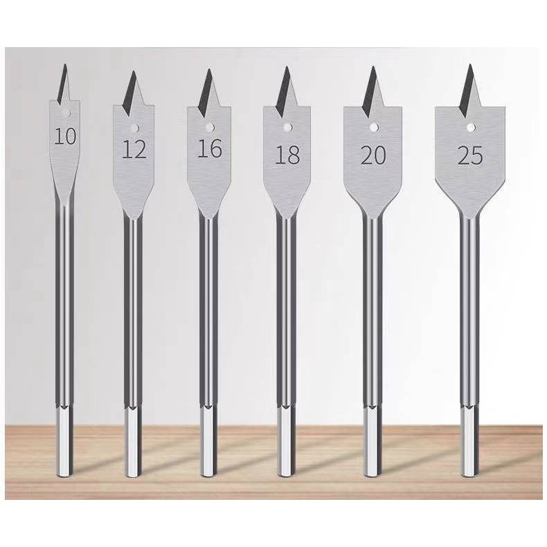6pc Wood Flat Drill Sets Paddle Flat Wood Boring Drill Bit Set | Shopee ...