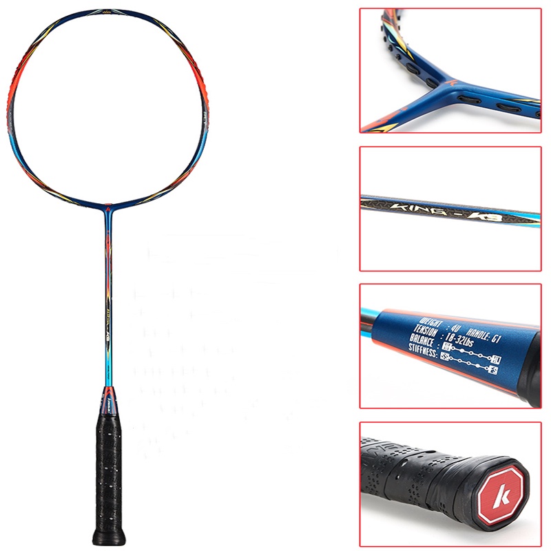 Kawasaki Professional Badminton Racket KING K9 4U 18-32LBS Full Carbon ...