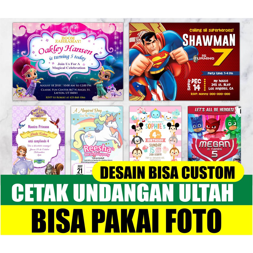 Custom 2-day Birthday Invitations So Themes Can REQUEST | Shopee ...