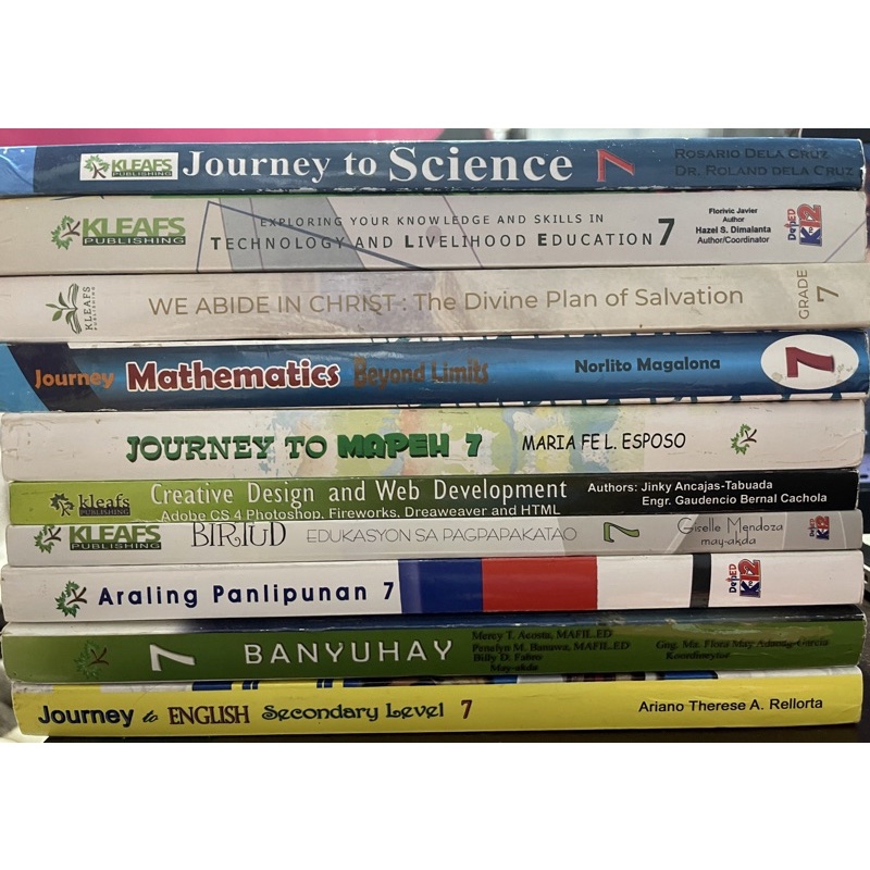 Grade 7 pre-loved math science filipino araling p mapeh tle kleafs ...