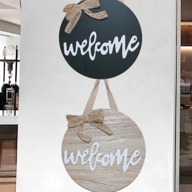 Welcome Circle Design Wood Wall Decor Size: 30x30cm | Shopee Philippines
