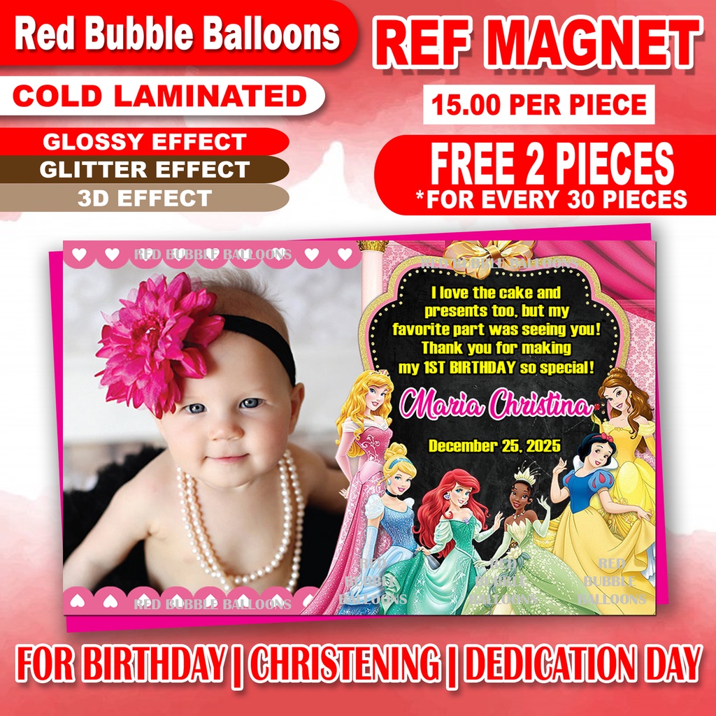 Disney Princess Birthday Christening Baptism Dedication Customized ...