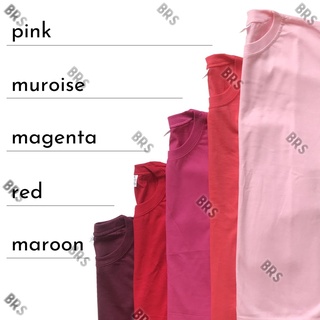 SOFTEX Plain Round Neck Shirt white gray peach light orange orange pink ...