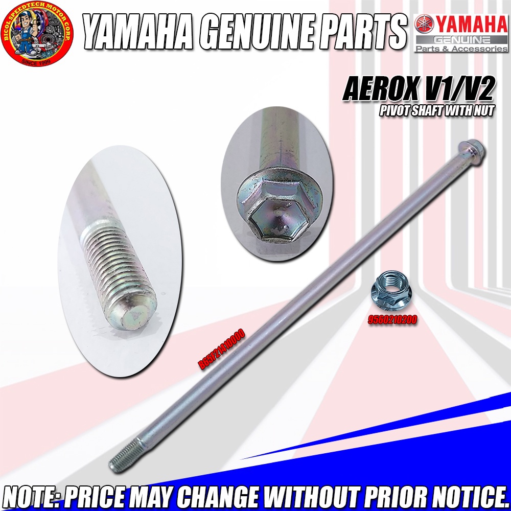 AEROX V1/V2 PIVOT SHAFT & NUT SET (YGP GENUINE: 90105-108C9 / 95602 ...