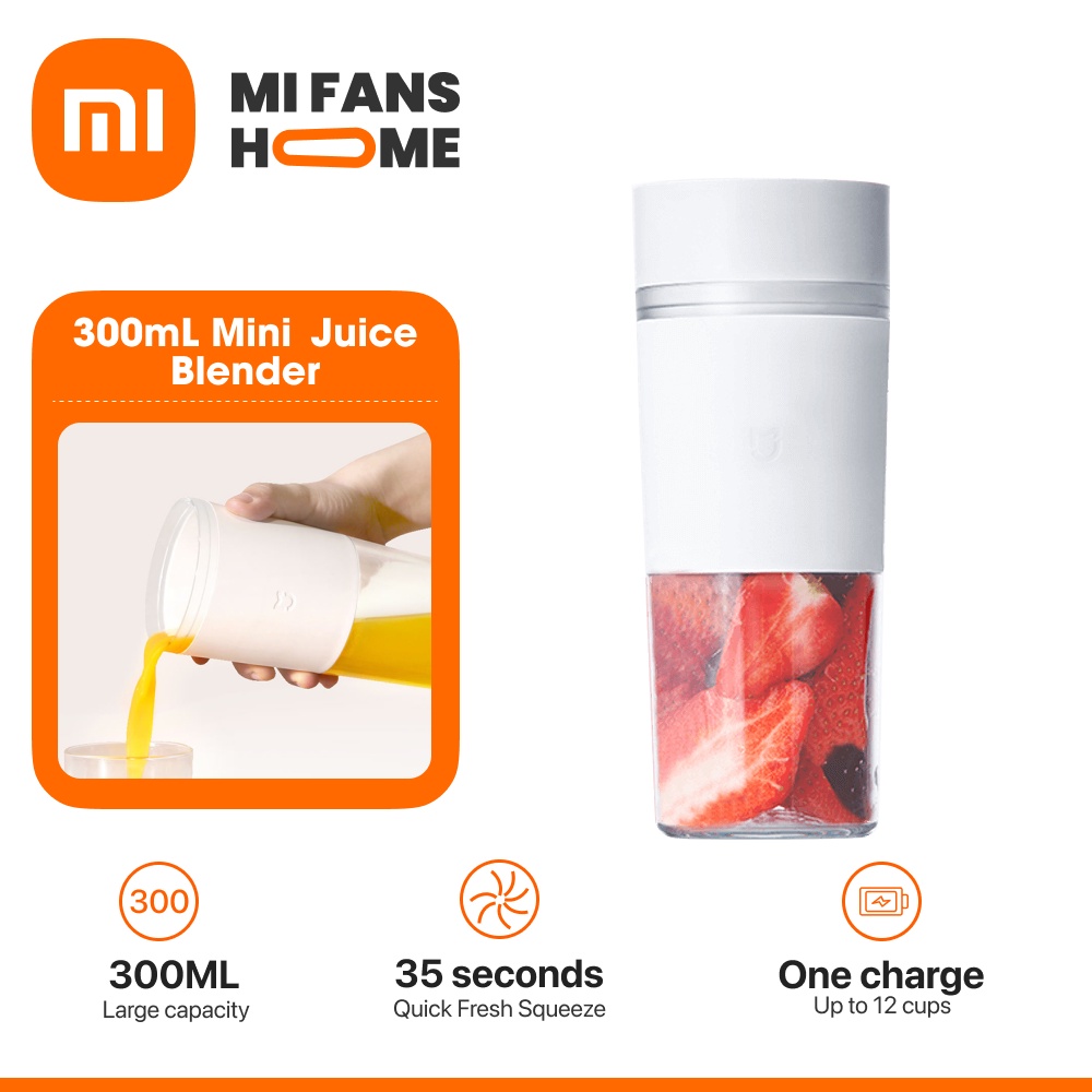 XIAOMI MIJIA 300ML Rechargeable Portable Juicer Cup - MJZZB01PL Fruit ...
