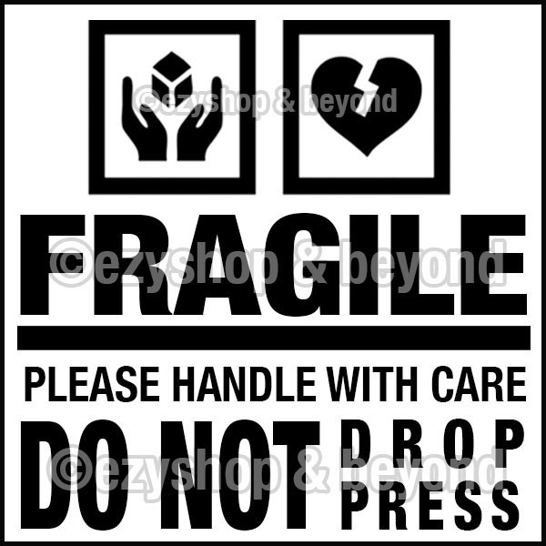 30pcs Fragile Label Sticker 4x4 (use for shipping of parcel) | Shopee ...